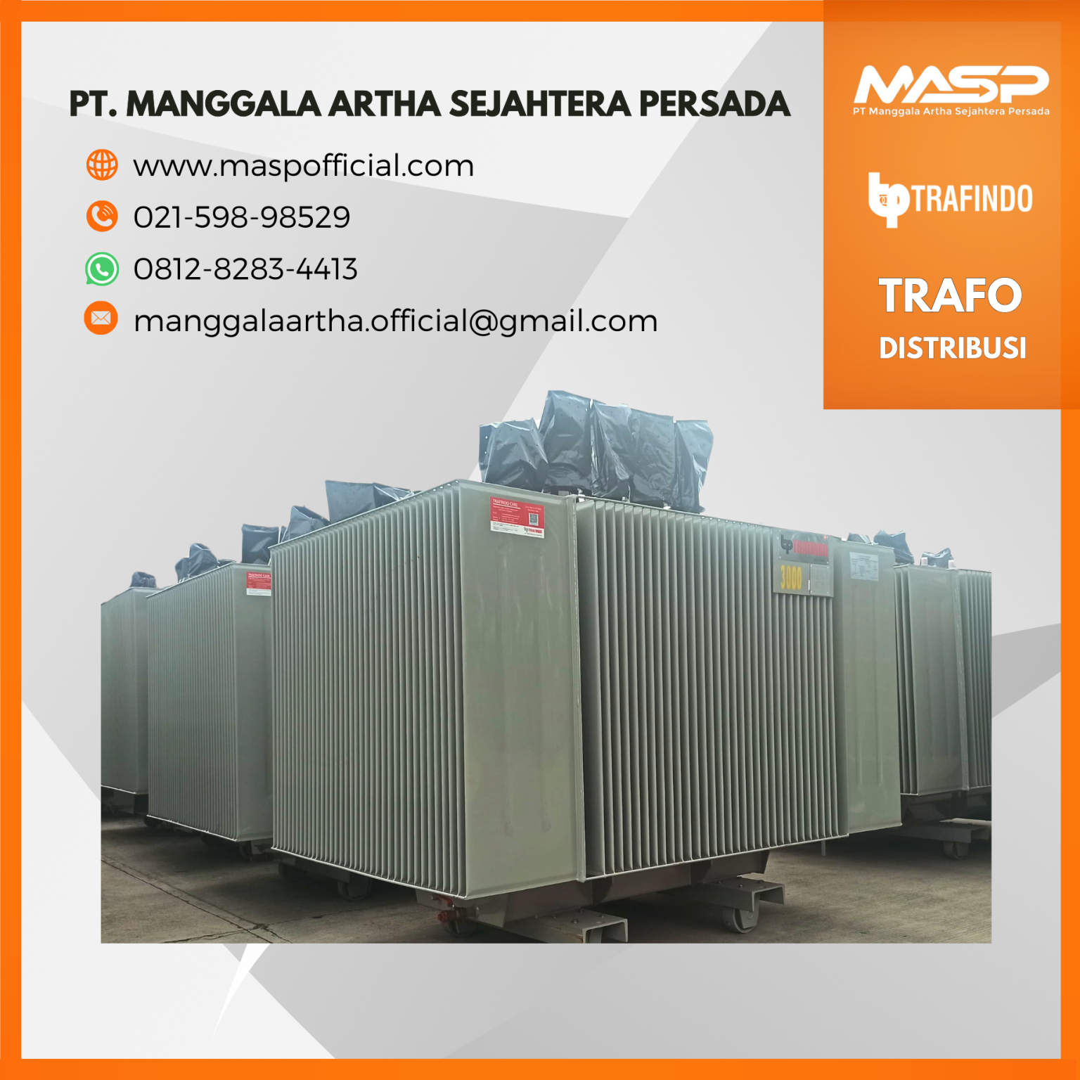 Trafo Distribusi Trafindo 1600 kVA - Supplier Mekanikal Elektrikal | PT. Manggala Artha ...