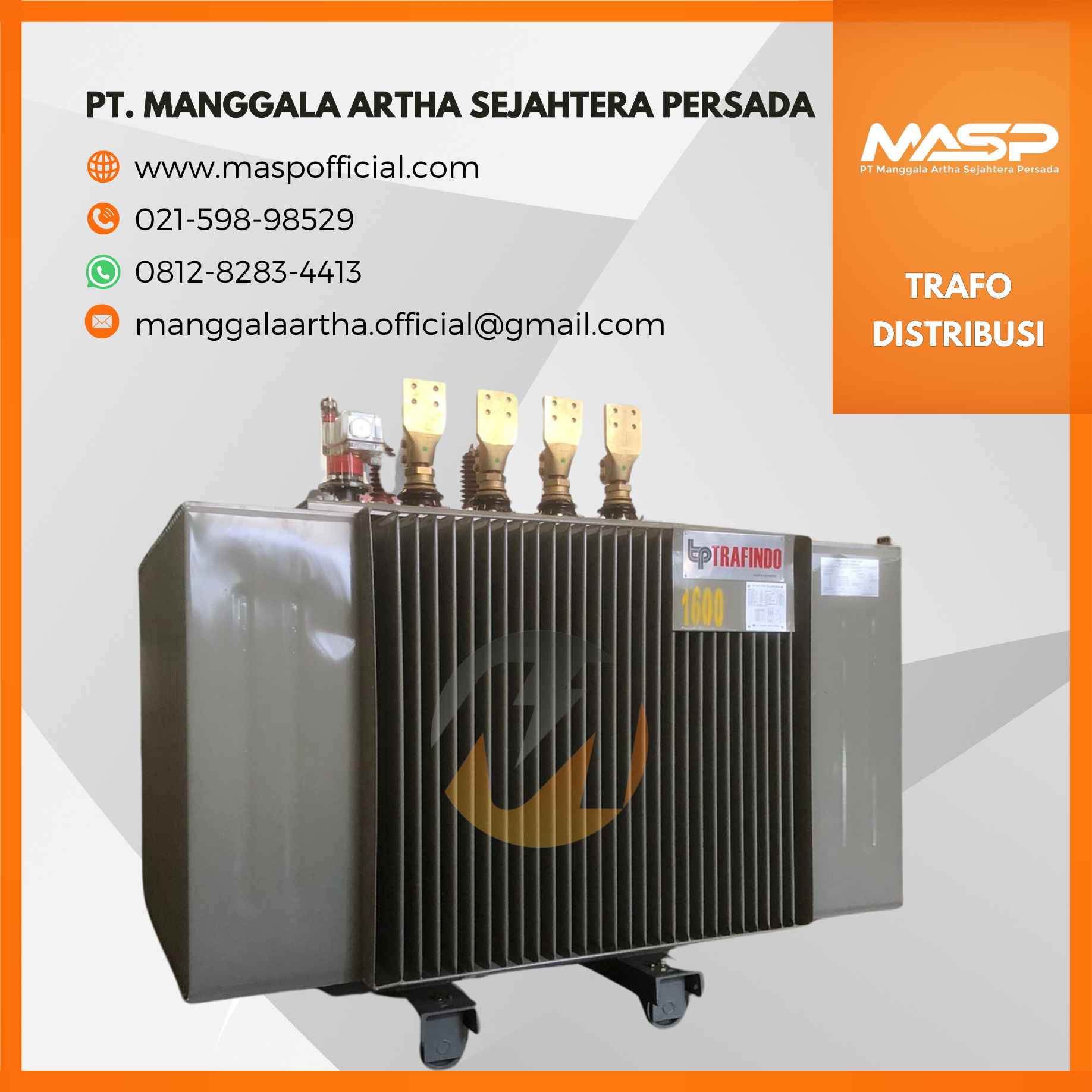 Trafo Distribusi Trafindo 1000 kVA - Supplier Mekanikal Elektrikal | PT. Manggala Artha ...