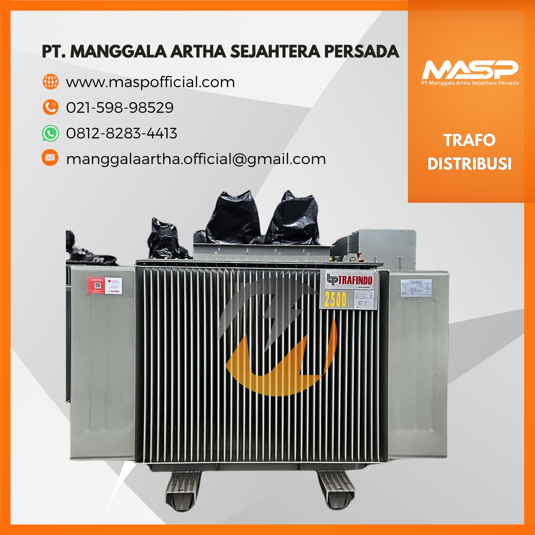 Trafo Distribusi Trafindo 2500 kVA - Supplier Mekanikal Elektrikal | PT. Manggala Artha ...